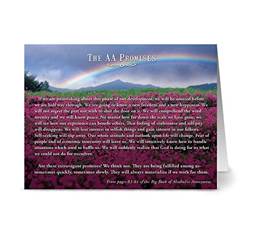 Sobriety Greeting Cards – 24 Pack – Sobriety Prayers Note Cards – Unique Design – Kraft ENVELOPES Included – Blank Greeting Card – Glossy Cover Blank Inside – by Note Card Café