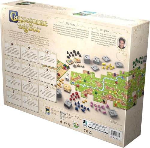 Carcassonne Board Game Big Box (2022 Edition) - Complete Base Game and 11 Expansions for Ultimate Variety! Medieval Strategy Game for Kids and Adults, Ages 7+, 2-6 Players, Made by Z-Man Games