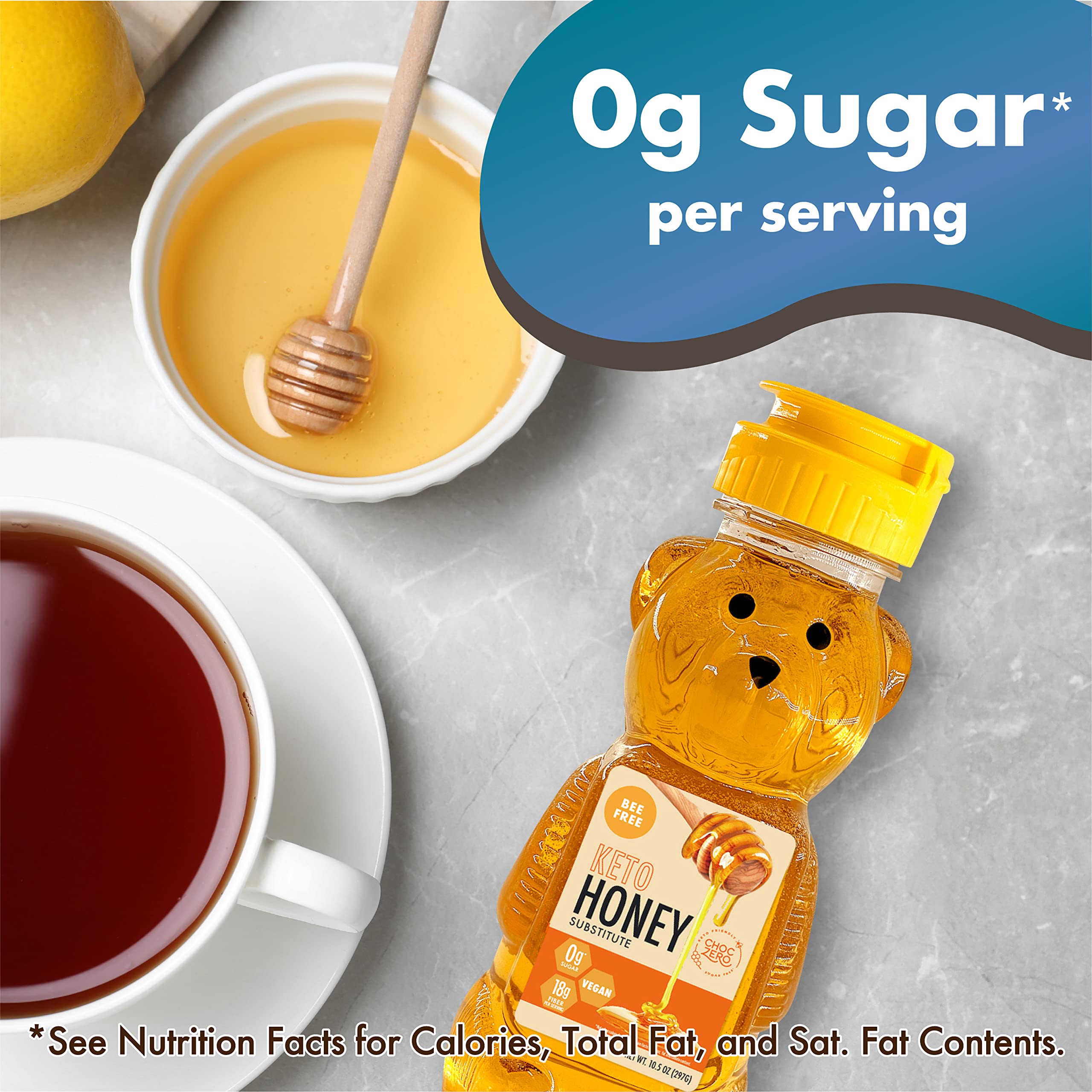 ChocZero Sugar Free Honey - Natural honey equivalent, same sweetness and consistency as raw honey, Keto friendly, vegan (1 Jar, 10.5oz)