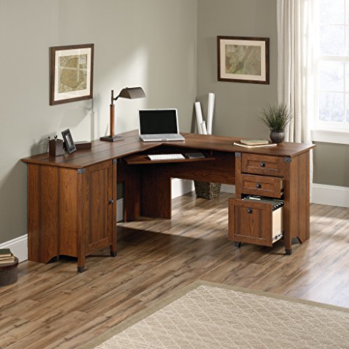 Sauder Carson Forge Corner Computer Desk, Washington Cherry finish