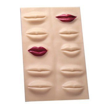Tattoo Skin Practice for Makeup Lips - Yuelong 2pcs Professional Rubber 3d Cosmetic Permanent Makeup Lips Tattoo Practice Skin, 22 X 19cm Tattoo Fake Skin,Used for Tattoo Kits,Tattoo Supplies