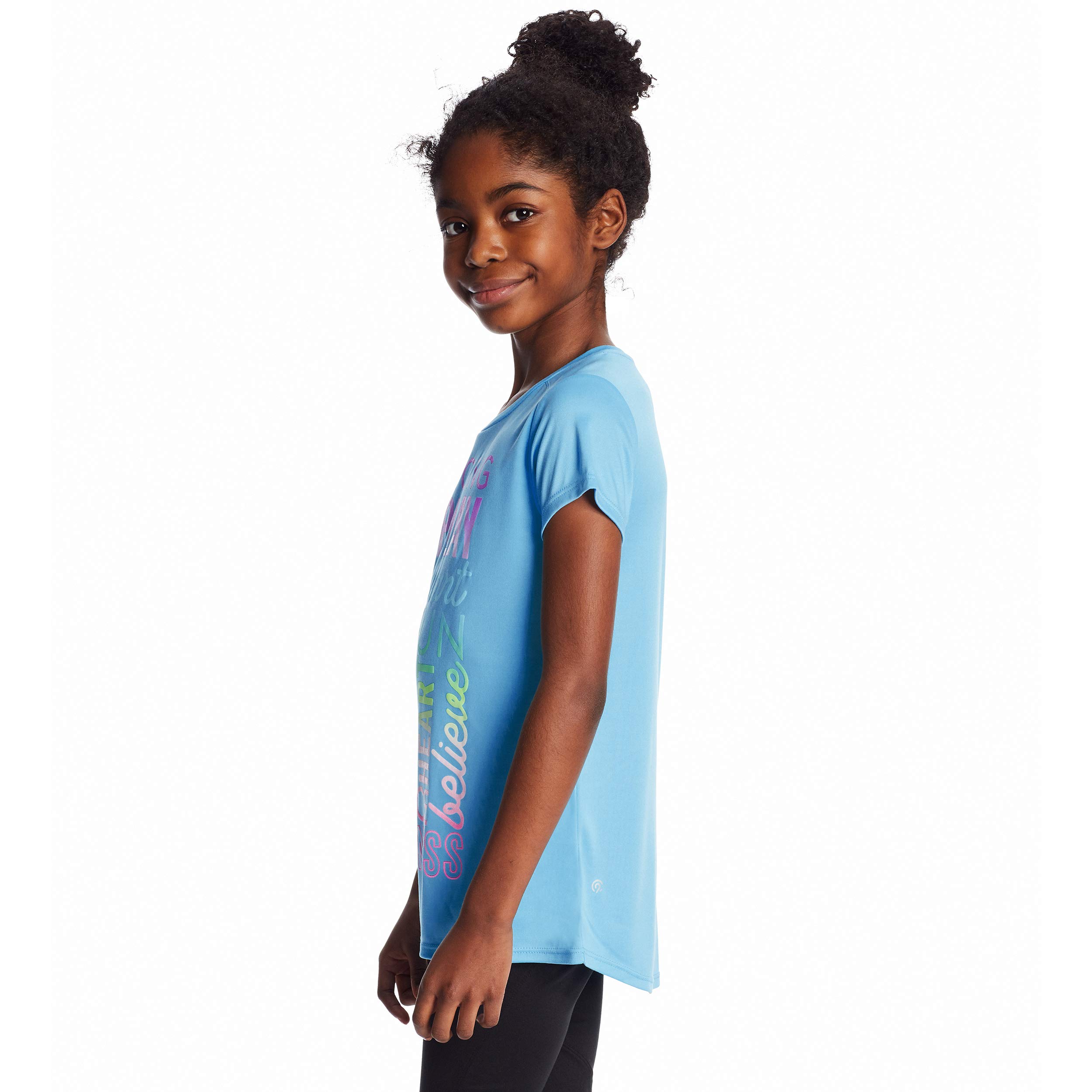 C9 Champion girls Tech Tee T Shirt, Summer Splash - Multi Word, Medium US