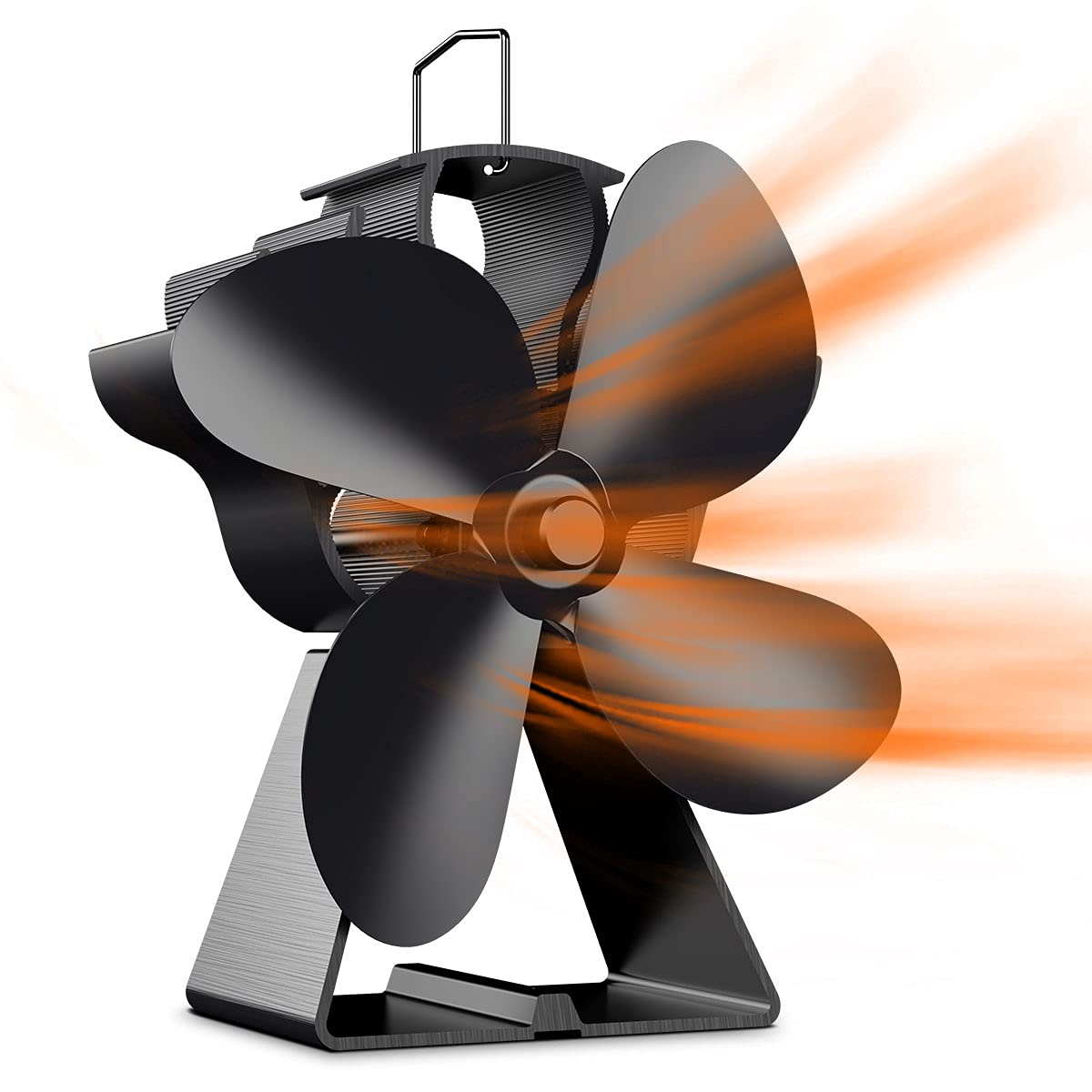 Upgrade 4 Blades Heat Powered Stove Fireplace Fan for Home Wood Log Burning Fireplace Circulating Warm Air Saving Fuel Efficiently