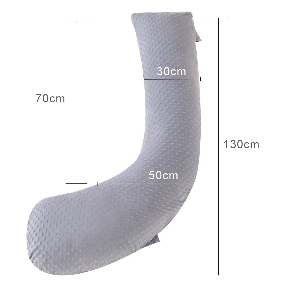 CDORANG Pregnancy Pillow, Full Body Maternity Pillow for Sleeping with Removable Washable Cover, Support for Back, Hips, Legs, Belly for Pregnant Women (Grey)