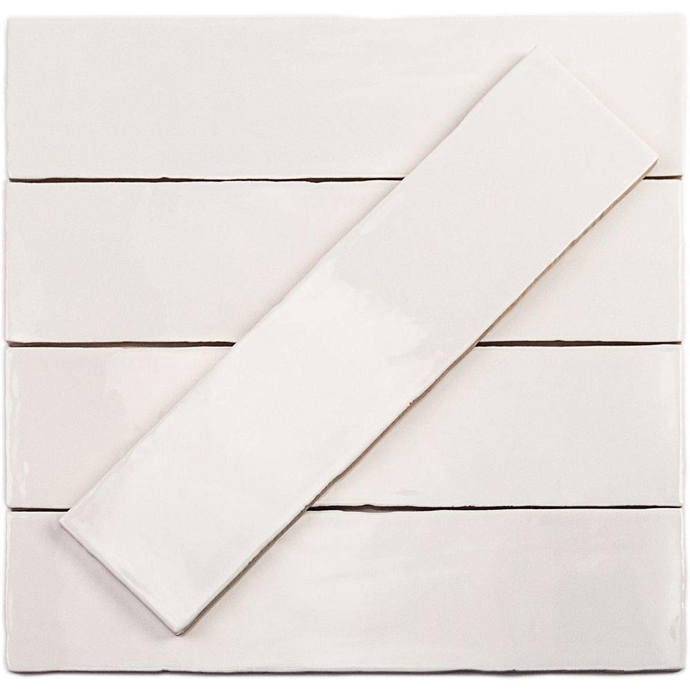 Catalina 3 in. x 12 in. Bianco Polished Ceramic Backsplash, Kitchen, Bathroom, Subway Wall Tile (44 Pieces 10.76 Sq. Ft. / Case)