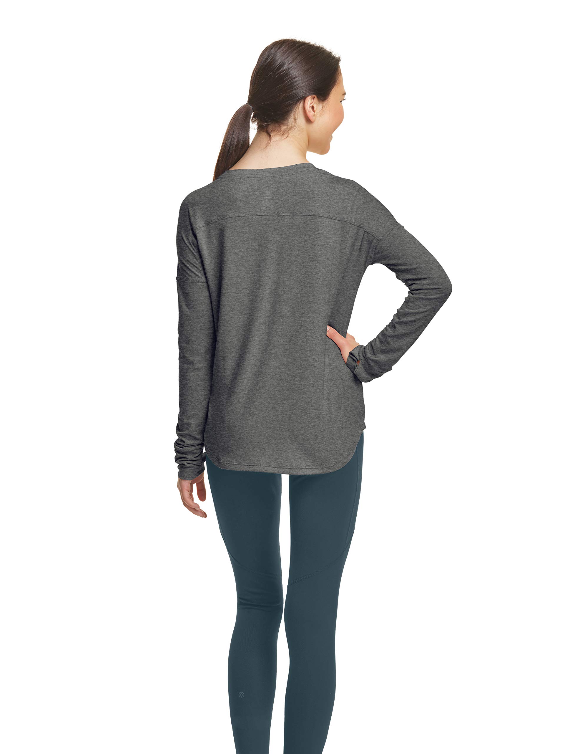 C9 Champion Women's Fashion Long Sleeve T-Shirt, Echo Gray Heather, L