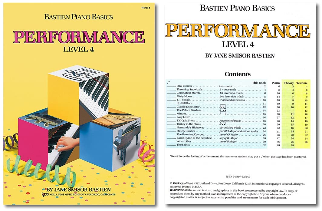 Bastien Piano Basics Level 4 Learning Set By Bastien - Lesson, Theory, Performance, Technique & Artistry Books & Juliet Music Piano Keys 88/61/54/49 Full Set Removable Sticker