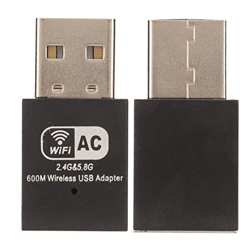 DAUERHAFT Wireless Network Card, Dual Band WiFi Adapter 600M Transmission Built in Antenna for Business