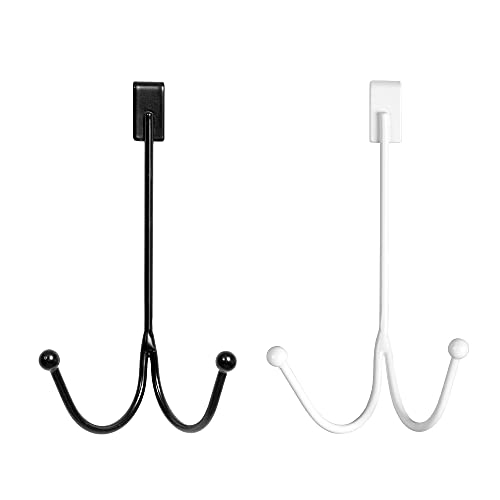 Over The Door Hooks β 4pc Set, Durable Twin Hooks Organizer for for Entryway, Hallway, Living Room, Bath Room and Kitchen - Make tidying up Quick and Easy (4 Pieces, White)
