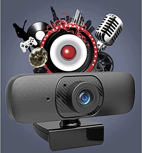 Computer Full HD Webcam, Streaming Autofocus Webcams with Privacy Cover and Flexible Rotatable Clip Webcam for Recording, Calling, Works with Laptop