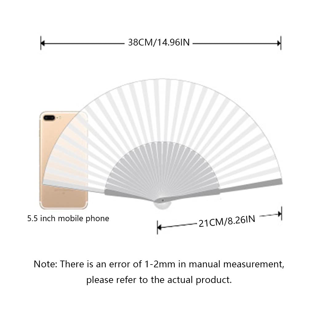 Chinese Style Black Folding Fan Men's and Women's Fan Silk Ancient Dance Fan Foldable Hand Painted Bamboo Fan with Fringe (Color : 02)