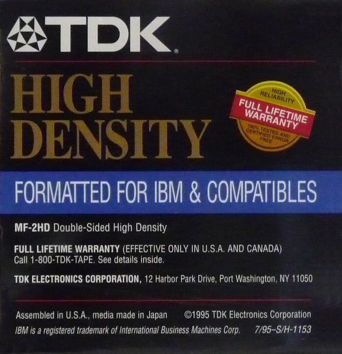 TDK High Density 1.44 MB Formatted for IBM & Compatibles - 50