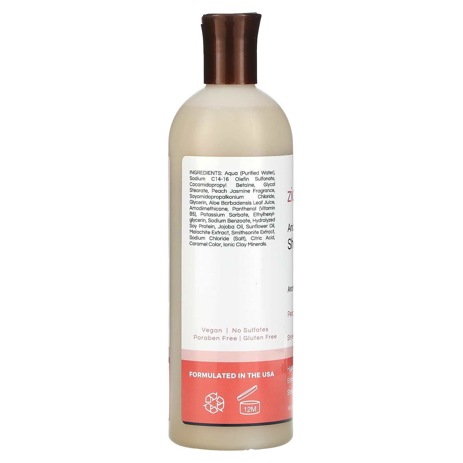 Zion Health Adama Ancient Minerals Peach Jasmine Shampoo 16 Fluid Ounce