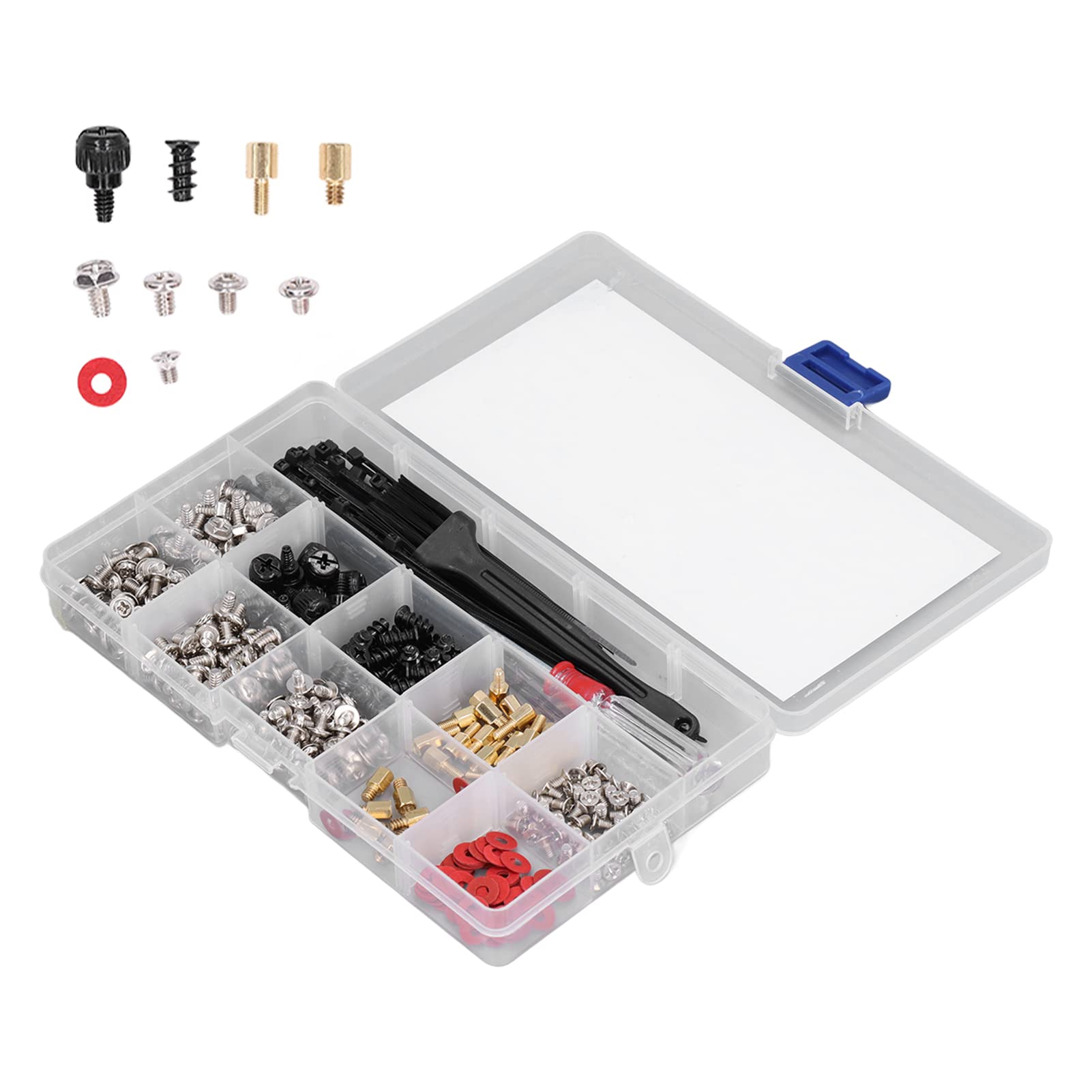 Computer Screw Set, Brass Steel Paper Fiber Computer Screw Parts 366 Parts with Cable Ties to Replace