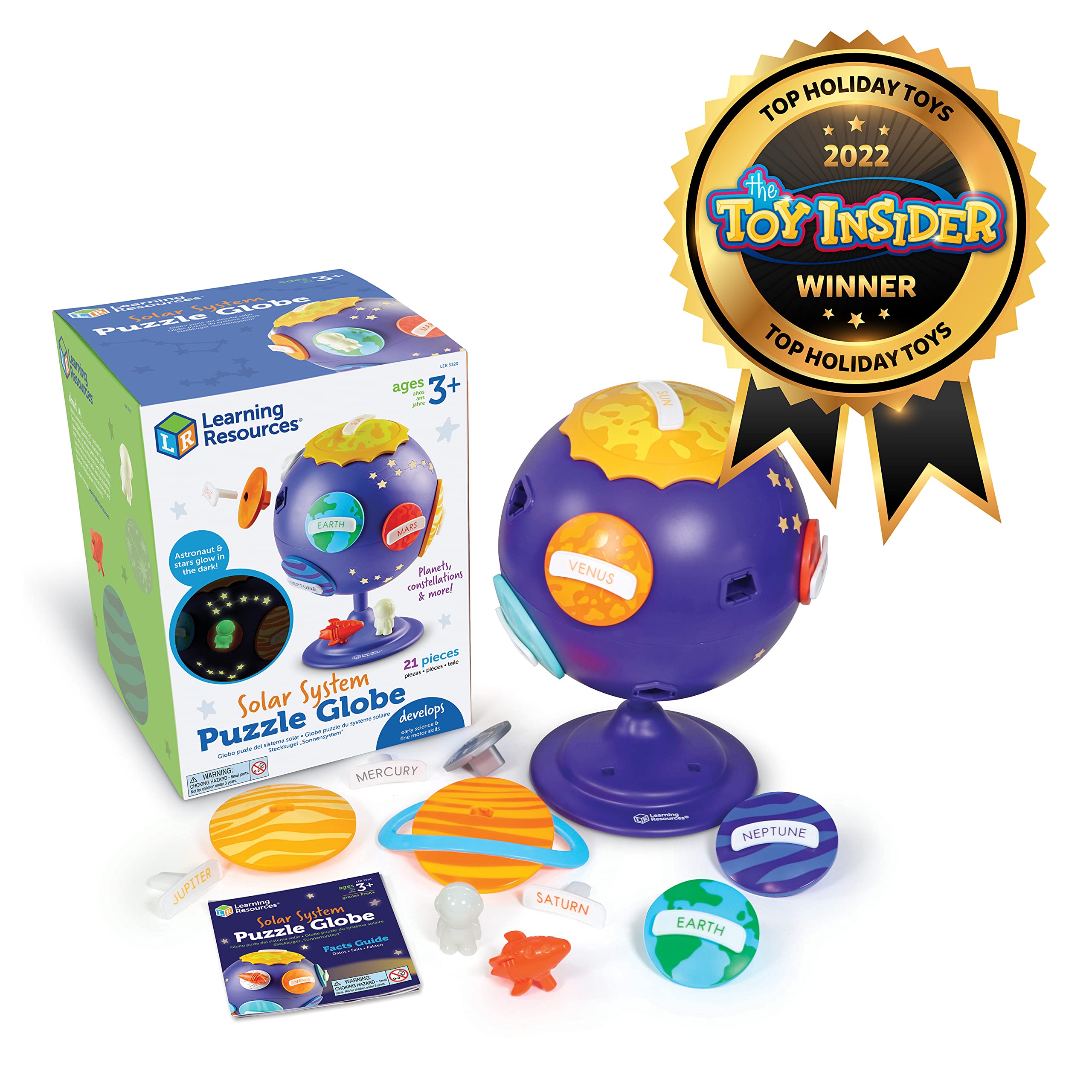 Learning Resources Solar System Puzzle Globe, STEM Toys for Kids, Space Décor, Educational Toy, 21 Pieces, Age 3+
