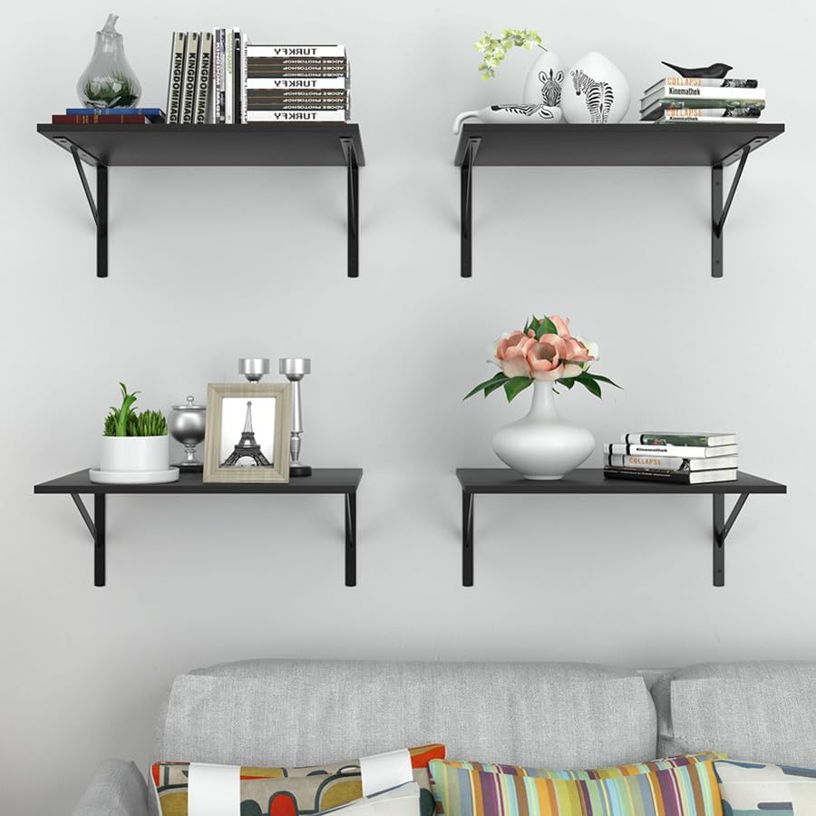 Deep Floating Shelves for Wall, 12 Inch Deep White Shelves for Bedroom, Large Wall Shelf for Living Room, Kitchen, Bathroom, Laundry Room and Decor Storage