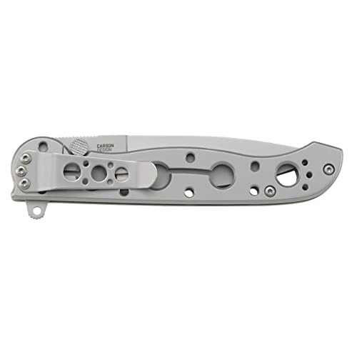 CRKT M16-03SS EDC Folding Pocket Knife: Sandvik Frame Lock, 4-Position Pocket Clip Bead Blast Blade, Stainless Steel Handle