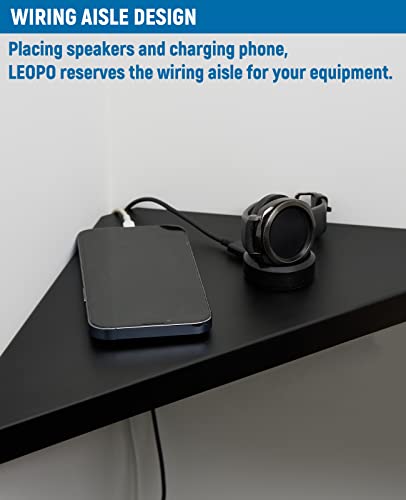 LEOPO 3 Pack Corner Mounting Shelf, Heavy Duty Corner Floating Shelves, Easy to Install Metal Corner Shelves, Black