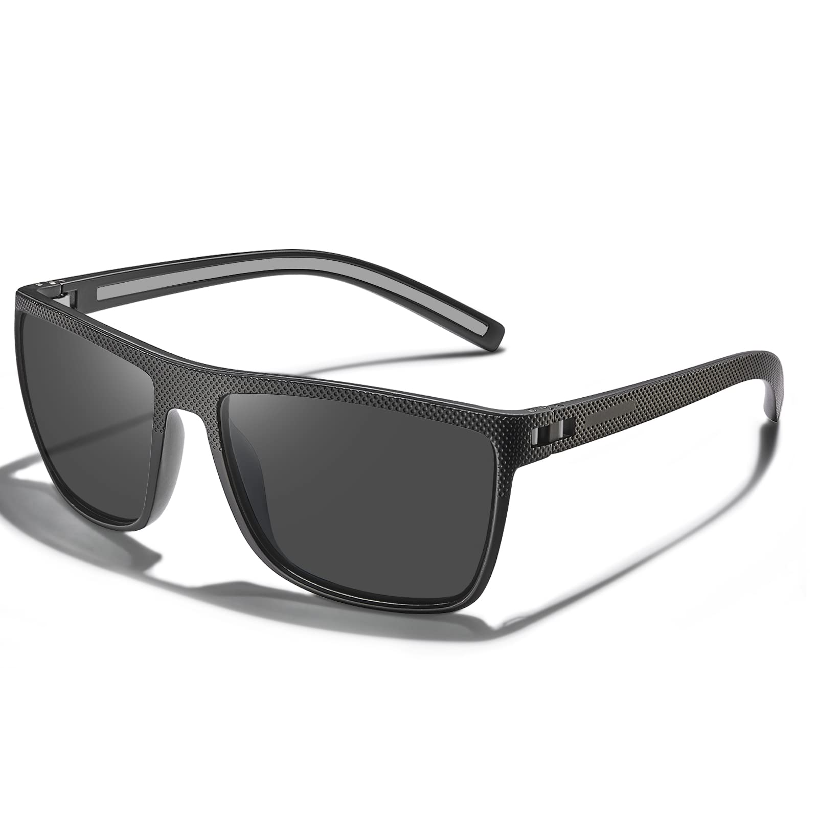 CARFIA Polarized Men's Sunglasses Unbreakable Frame Spring Hinge Flexible Material for Small/Medium/Large Head CA5500