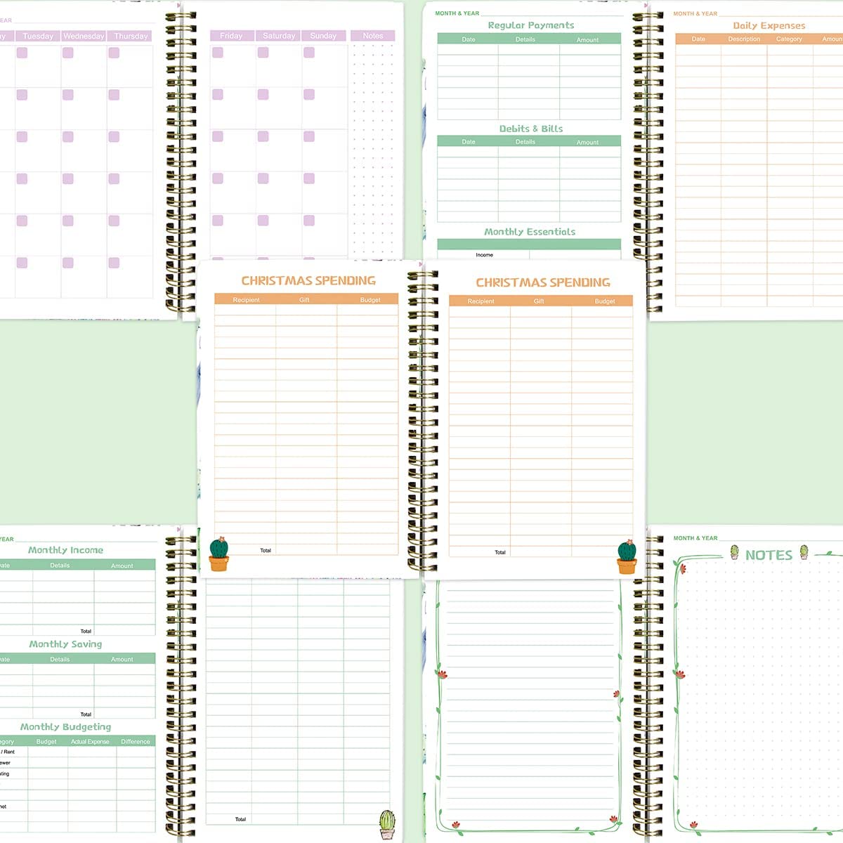 Budget Planner 2024 Monthly Budget Journal Expense Tracker 12 Month Notebook Bill Financial Organizer 5.7 x 8.2 Inch