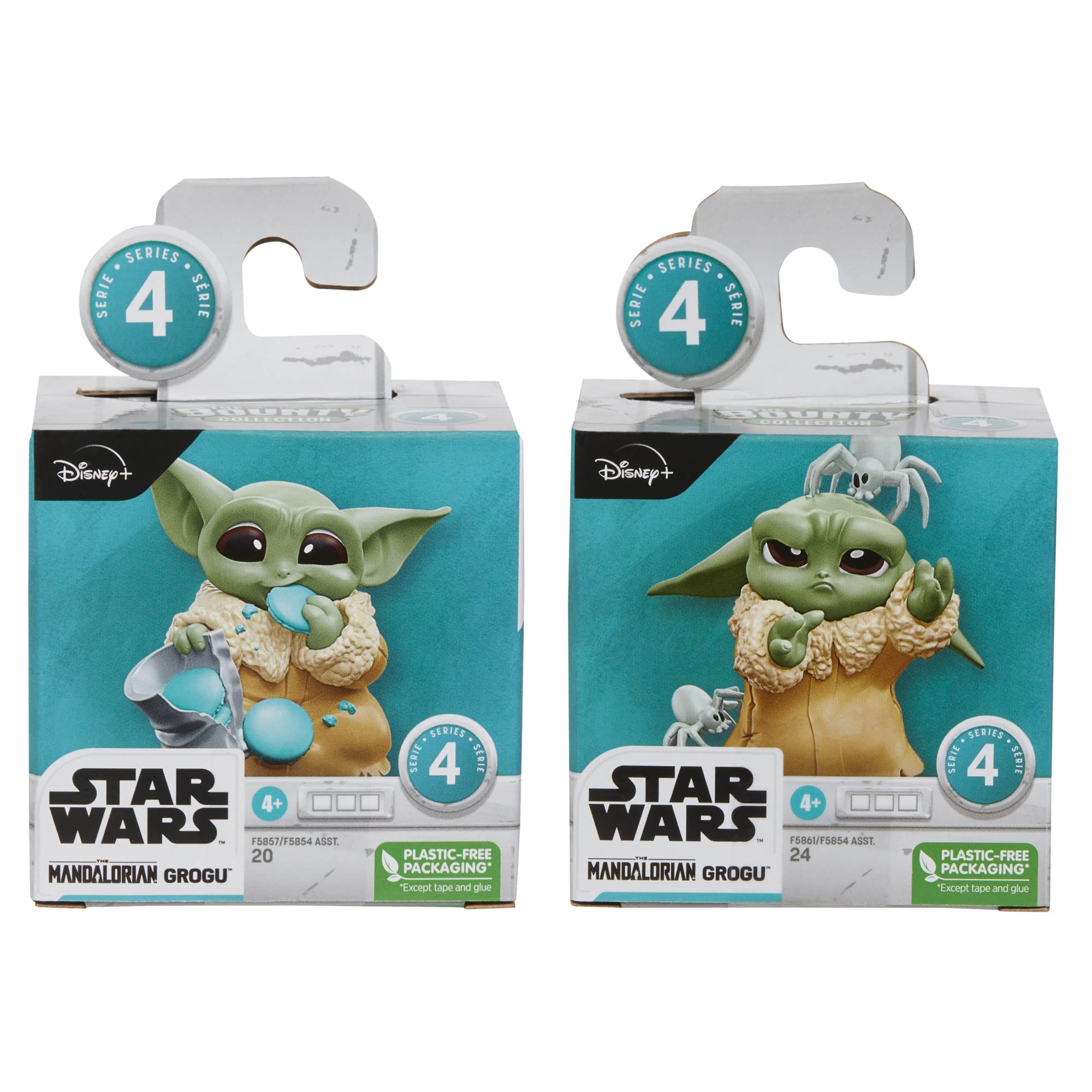 STAR WARS The Bounty Collection Series 4, 2-Pack Grogu Collectible Figures, 2.25-Inch-Scale Pesky Spiders, Cookie Eating, Ages 4 and Up