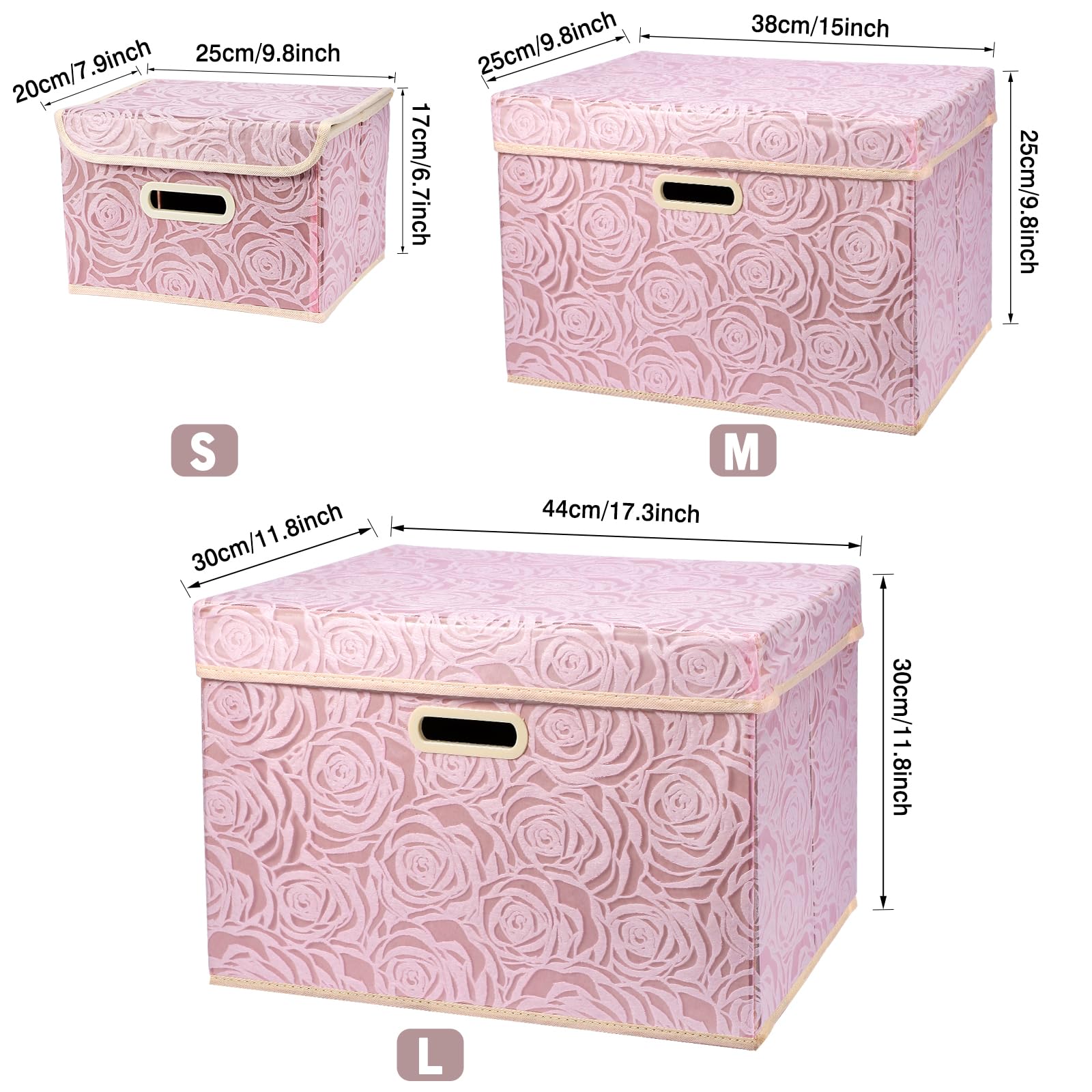 Fassave Foldable Storage Bins with Lids, 2 Packs Fabric Storage Container Basket Cube with Handles for Office, Bedroom, Closet (Small-2 Pack, Blue Pattern)