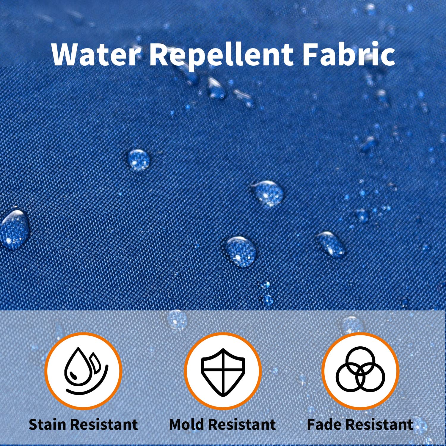 Outdoor Chair Cushion, Tufted Water-Repellent Patio Seat Cushions with Non-Slip Ties, 48”x16”x4”, Navy