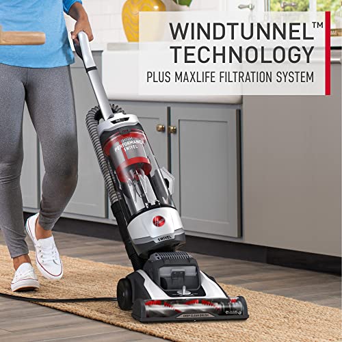 Hoover MAXLife Elite Swivel Vacuum Cleaner with HEPA Media Filtration, Bagless Multi-Surface Upright for Carpet and Hard Floors, UH75100, White