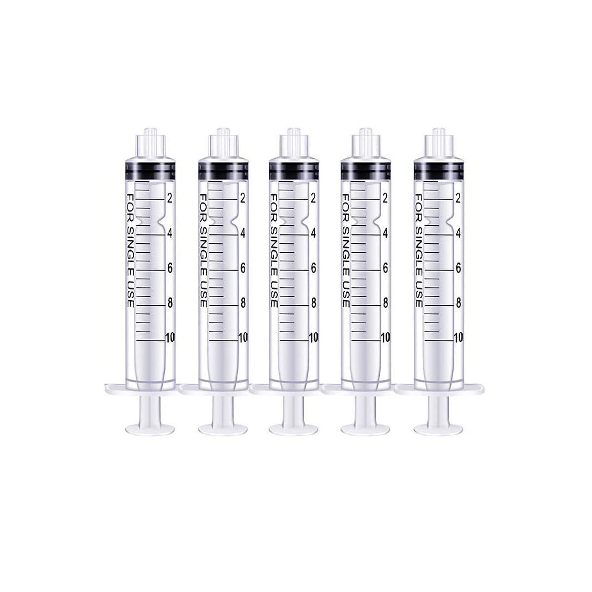 Luer Lock Plastic Syringe, 10ml, Blunt Tip, Measuring Syringe Tools for Measuring, Lip Gloss, Liquid refilling, Dispensing, DIY Crafts, Oil Refilling, Feeding Pets, Scientific Labs, Glue Applicator