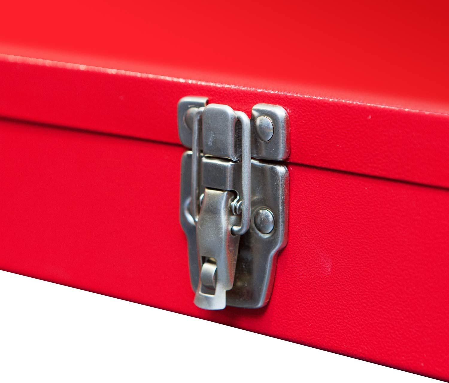 BIG RED TB101 Torin 19" Hip Roof Style Portable Steel Tool Box with Metal Latch Closure and Removable Storage Tray, Red, 19.1" x 6.1" x 6.5"