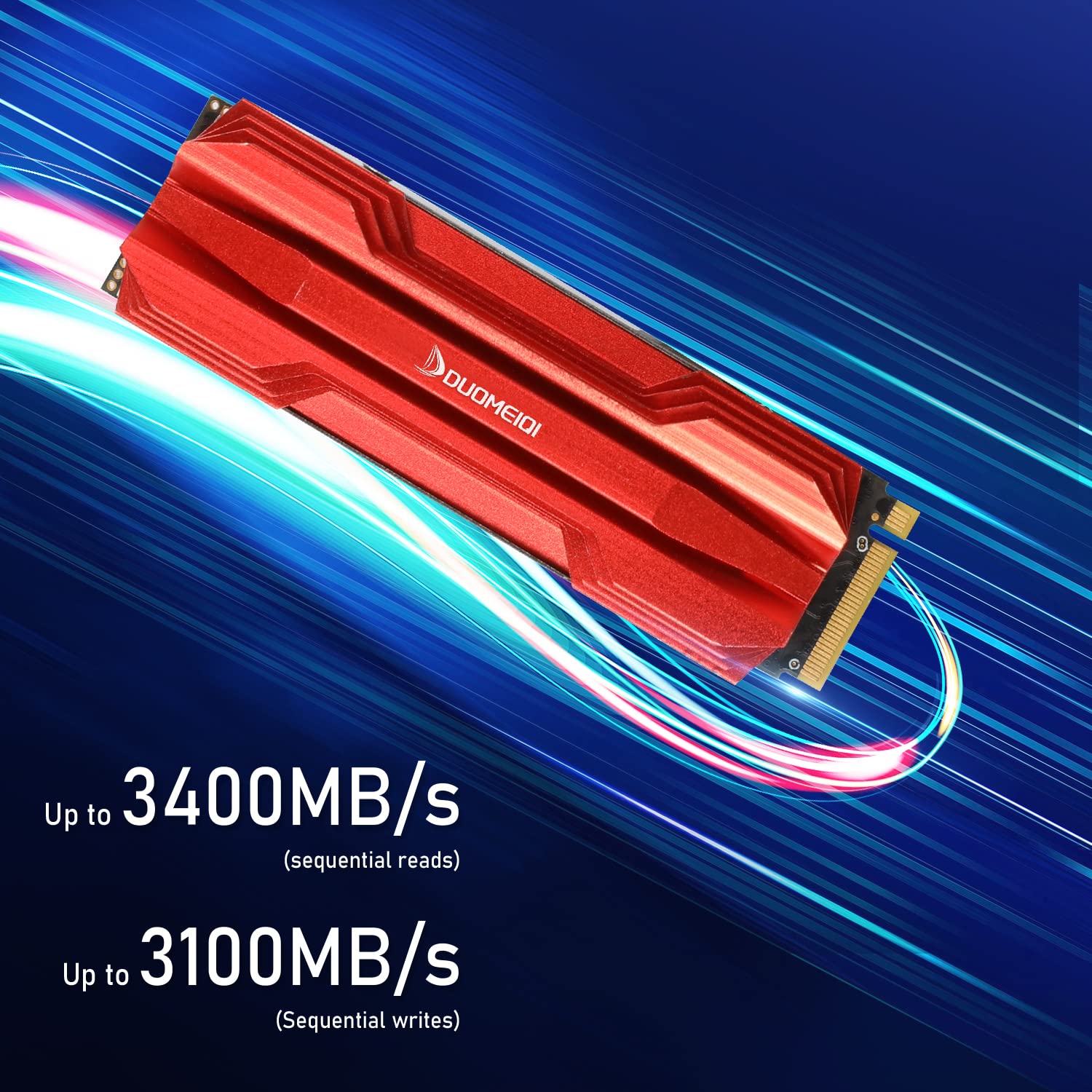 DUOMEIQI 2TB NVMe PCIe 3.0 Gen 3x4 NVMe 1.4 M.2 2280 Internal Gaming SSD High Performance Solid State Drive up to 3400MB/s for Desktop Laptop Computer 2TB PCIE3.0 NVME