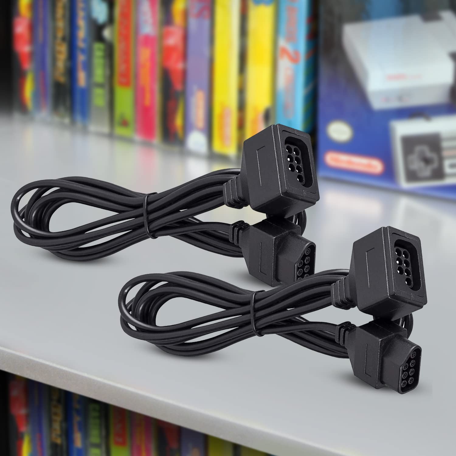 NES controller extension cable 6 Feet โ (1.8m) Cord compatible for Nintendo NES controllers and NES Console by EVORETRO