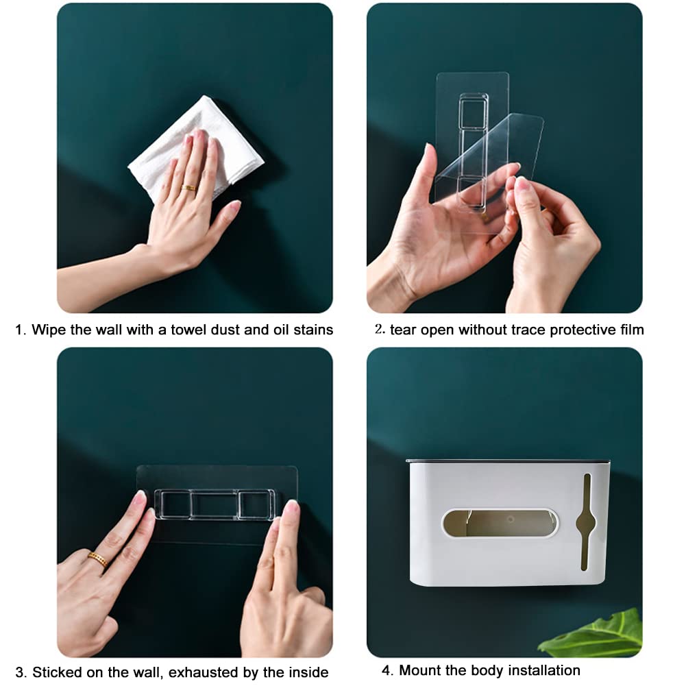 Cenbee Kitchen Plastic Grocery Bag Holder and Dispenser,Hanging Garbage rack,Garbage storage box Organizer,Wall Mounted for Dispenser Home Cabinet Living Room (White)