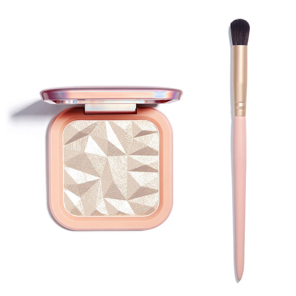 CHPBOLLY Highlighter Makeup Palette Face Highlighter Palette Shiny Contour Highlight Makeup Illuminator Highlighter Concealer Palette with brush Glow Illuminator for Face & Body Women Cosmetics (gold set)
