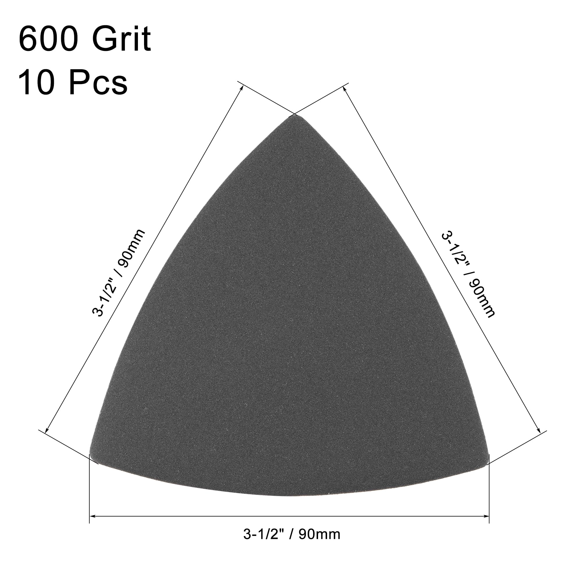 uxcell Triangular Sandpaper Hook and Loop Triangle Sanding Pad Fit 3-1/2" Oscillating Multi-Tool Silicon Carbide for Wet/Dry Use 600 Grit 10pcs