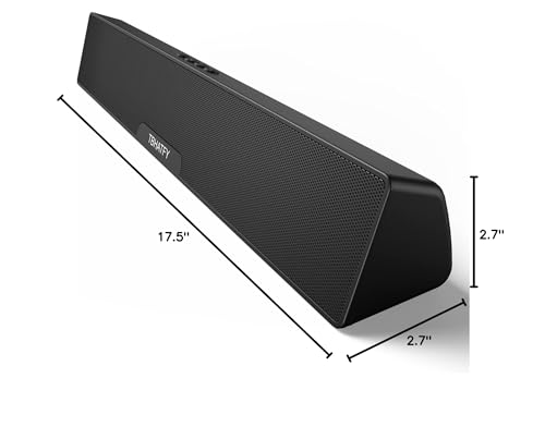 Computer Speakers with Deep Bass, HiFi Stereo Speakers, USB Powered, Computer Sound Bar with Bluetooth and AUX-in, for Desktop, Phones, PC, Tablets, Laptops
