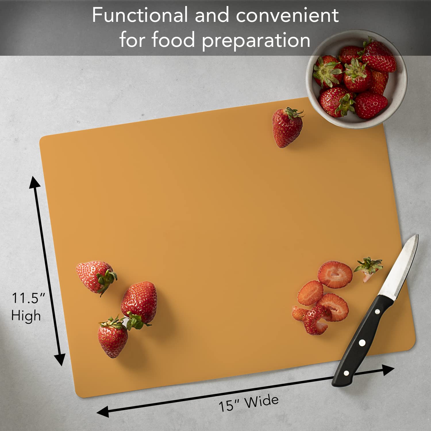 Cut N' Funnel Wine Country/Orange Designer Flexible Plastic Cutting Board Mat with Coordinating Solid Flex Mat 15" x 11.5", Made in the USA, Decorative, Flexible, Easy to Clean