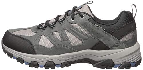 Skechers Men's Selmen-Enago Trail Oxford Hiking Shoe, Grey, 9.5 Extra Wide US