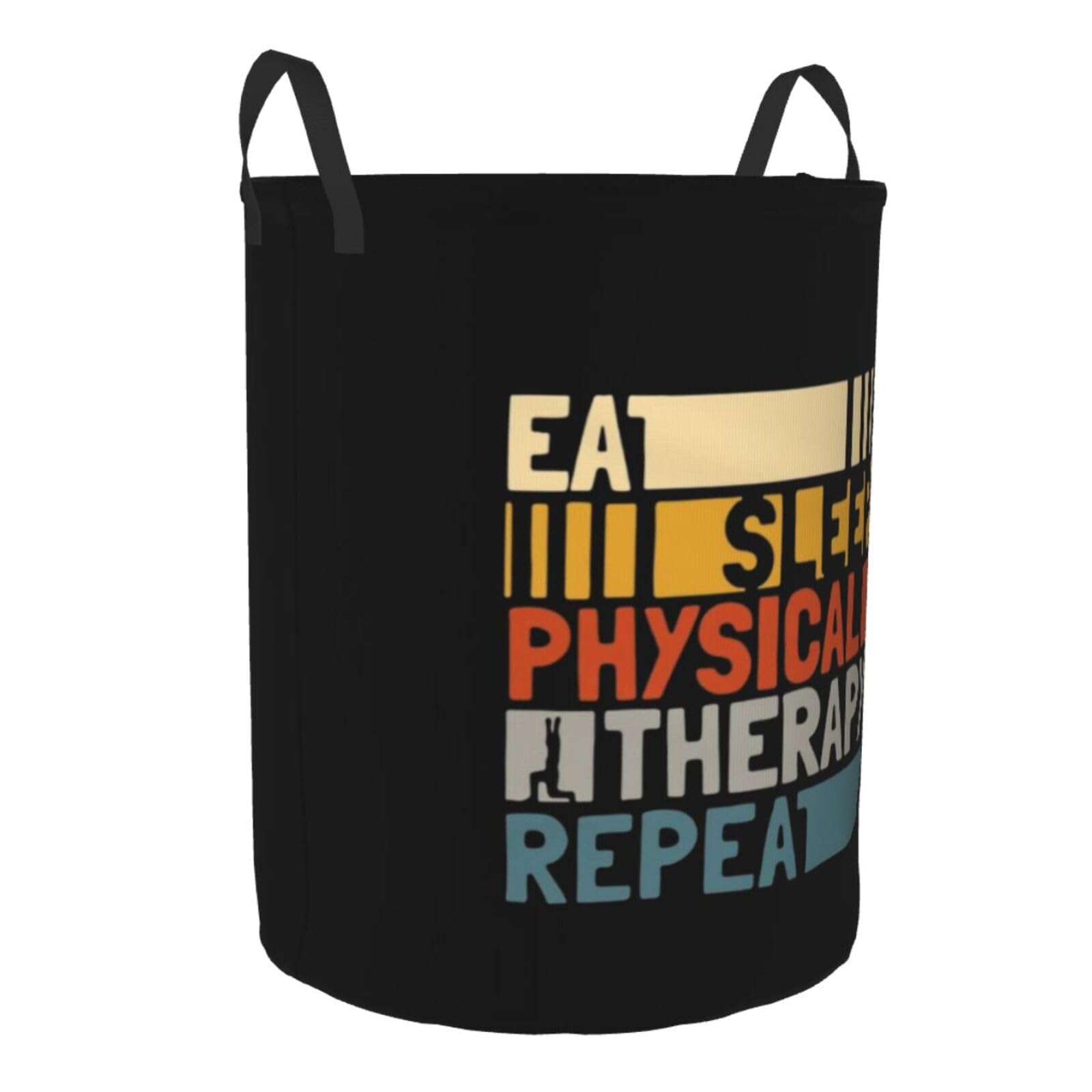 Eat Sleep Physical Therapy Laundry Basket Circular Portable Storage Box Organizer Laundry Basket Portable Laundry Storage Box Laundry Basket