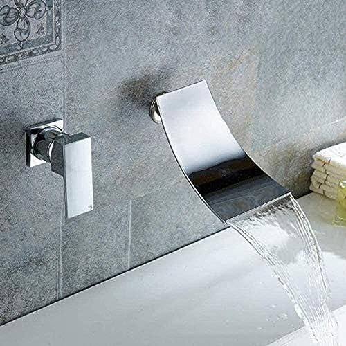 Faucet Kitchen Tap Bathtub Faucet Chrome Brass Wall Mount Waterfall Bathroom Faucet Big Square Spout Single Lever Basin Mixer Tap Faucet ,Faucet