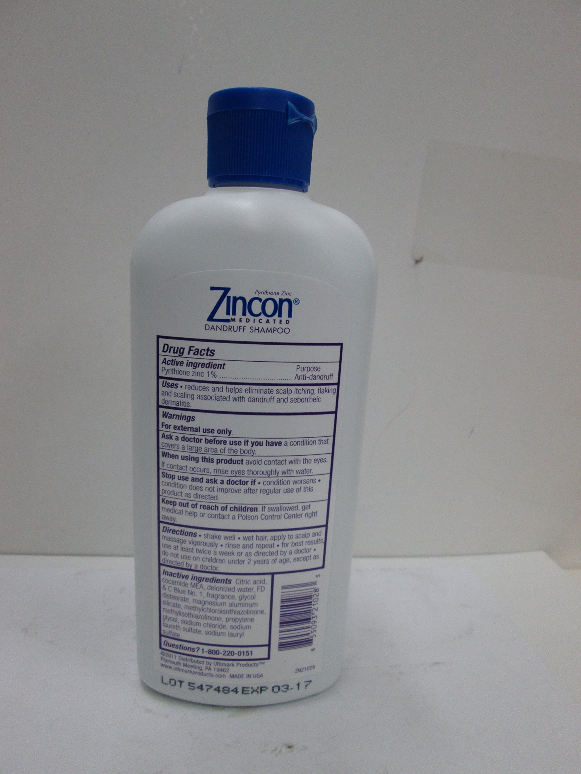Zincon Medicated Dandruff Shampoo 8 oz (Pack of 3)