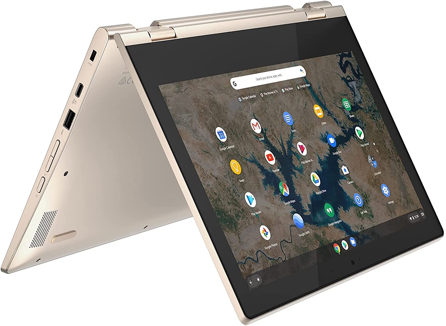 Lenovo Chromebook Flex 3 2-in-1 Convertible Laptop in Almond Intel Processor 64GB eMMC 4GB 11.6in IPS Touchscreen BT Webcam (Renewed)