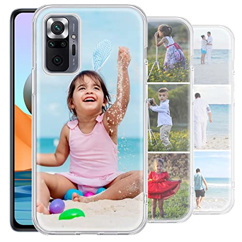 Eouine Custom Phone Case for Xiaomi Redmi Note 10 Pro 4G (6.67") - Personalized Picture Phone Cases Transparent Customizable Funda Customize Photo Text Design Cover - Customized Own Phone Case