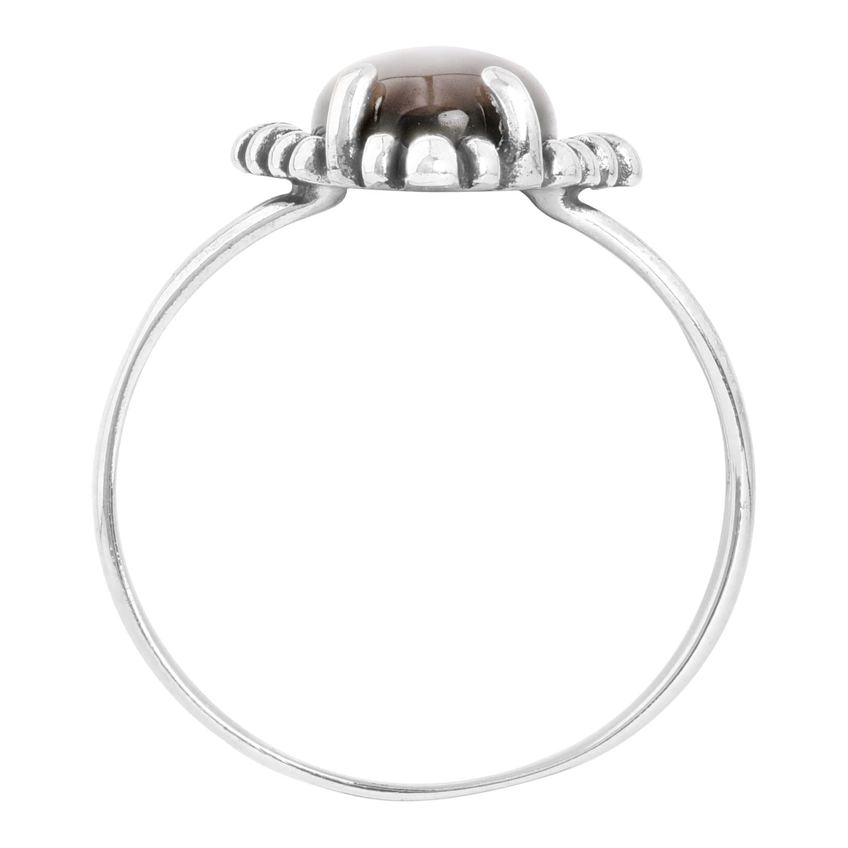 Carolyn Pollack Sterling Silver Smoky Quartz Gemstone Oval Ring Size 9