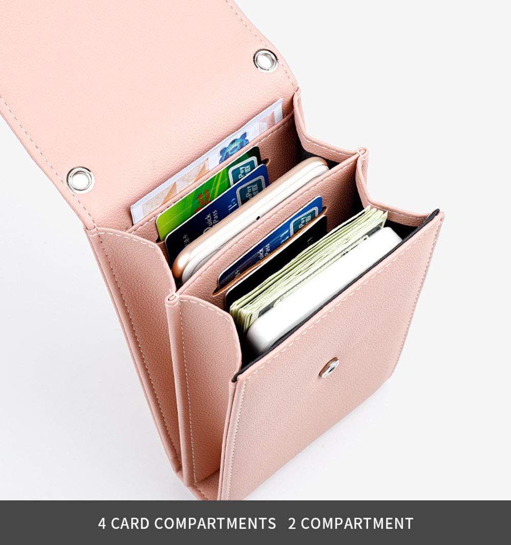 Valentoria Womens Crossbody Shoulder Bag Tassel Cell Phone Purse Card Slot Wallet Handbag (Y-Pink)