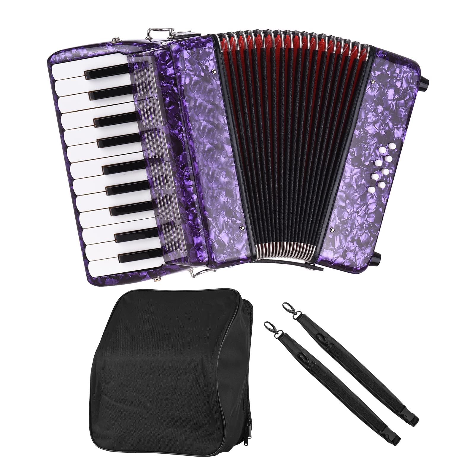 Btuty 22 Keys 8 Bass Piano Accordion with Adjustable Straps Gig Bag Musical Instrument for Beginners