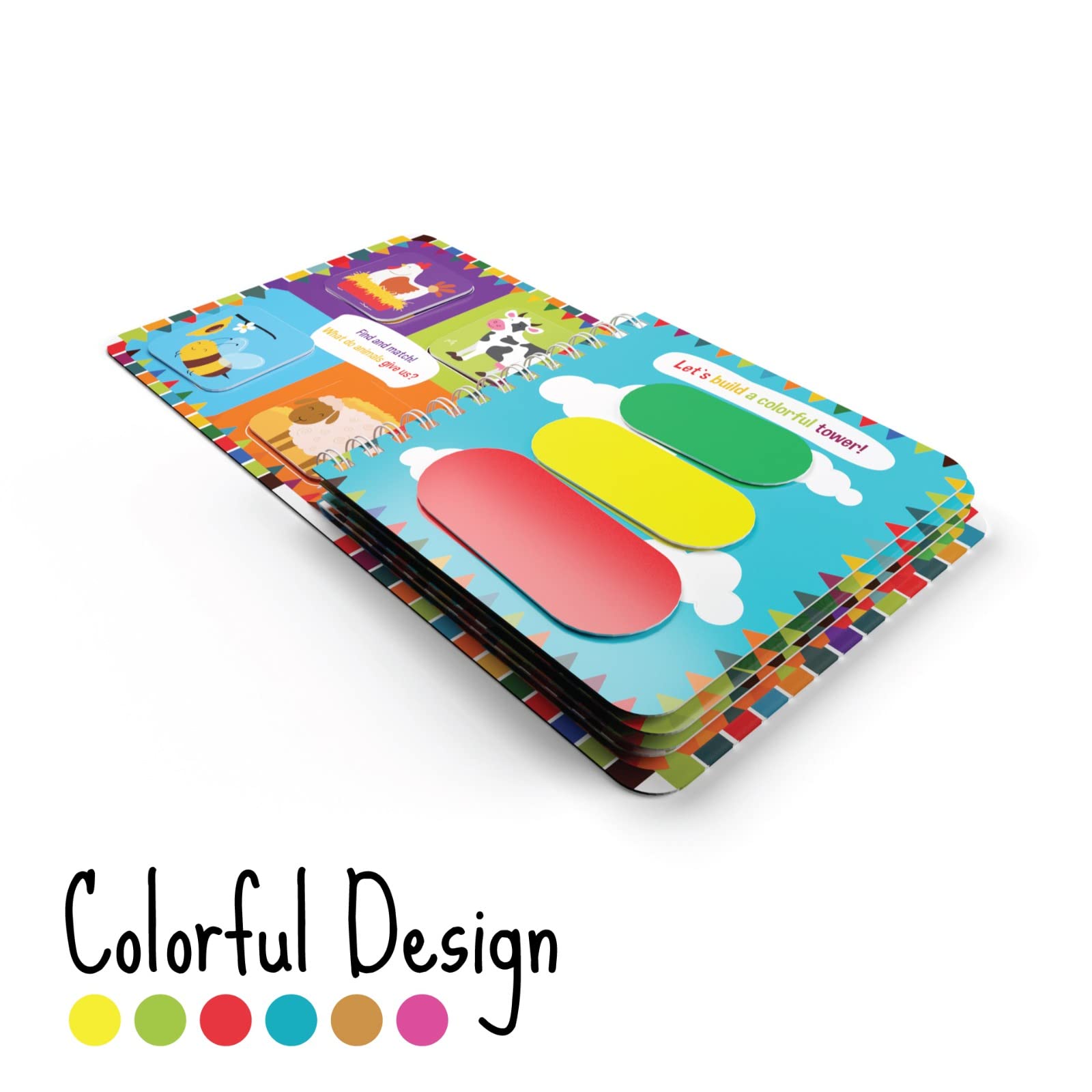Stick IT Smart Montessori Busy Book for Toddlers, Preschool Educational Learning, Autism Sensory Learning Toy, Kindergarten Learning Activities, Anti-Cutting Edge