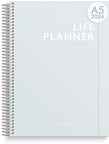 Burde Planner 2024 | Daily & Weekly Planner | Life Planner To Do | Elastic Band Closure, Hardcover | Planner 2024 | Organized living | December 18, 2023 to January 5, 2025