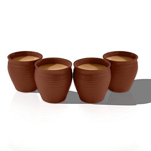 Creativegifts Ceramic 6 Pc Kulhar Kulhad Cups Traditional Indian Chai Tea Cup (2.7x2.2 inch) (color-5)