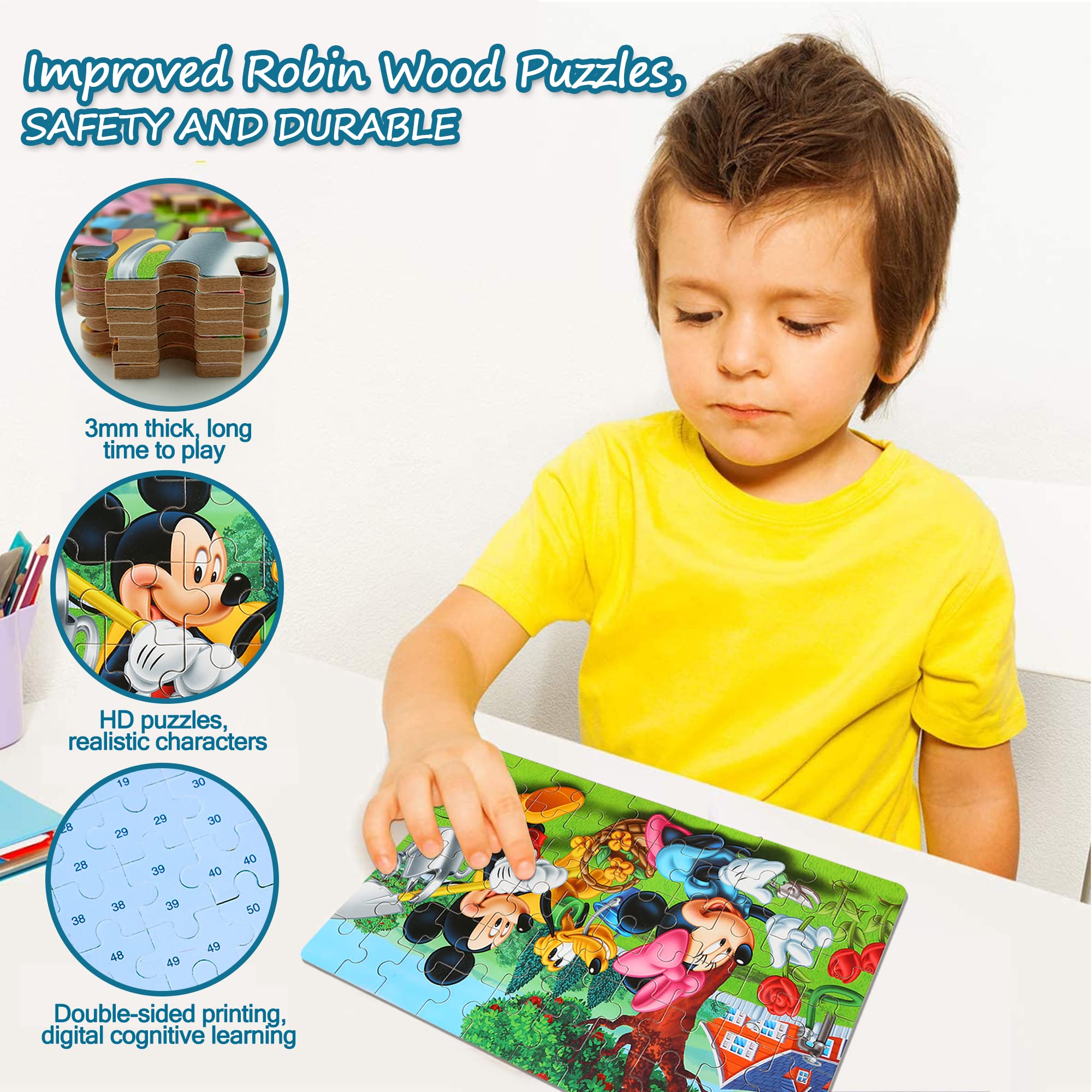 LELEMON Puzzles for Kids Ages 4-8,60 Piece Puzzles for Kids Ages 3-5,Jigsaw Puzzles Kids Puzzles in Metal Box,Educational Puzzle Games Puzzle Toys